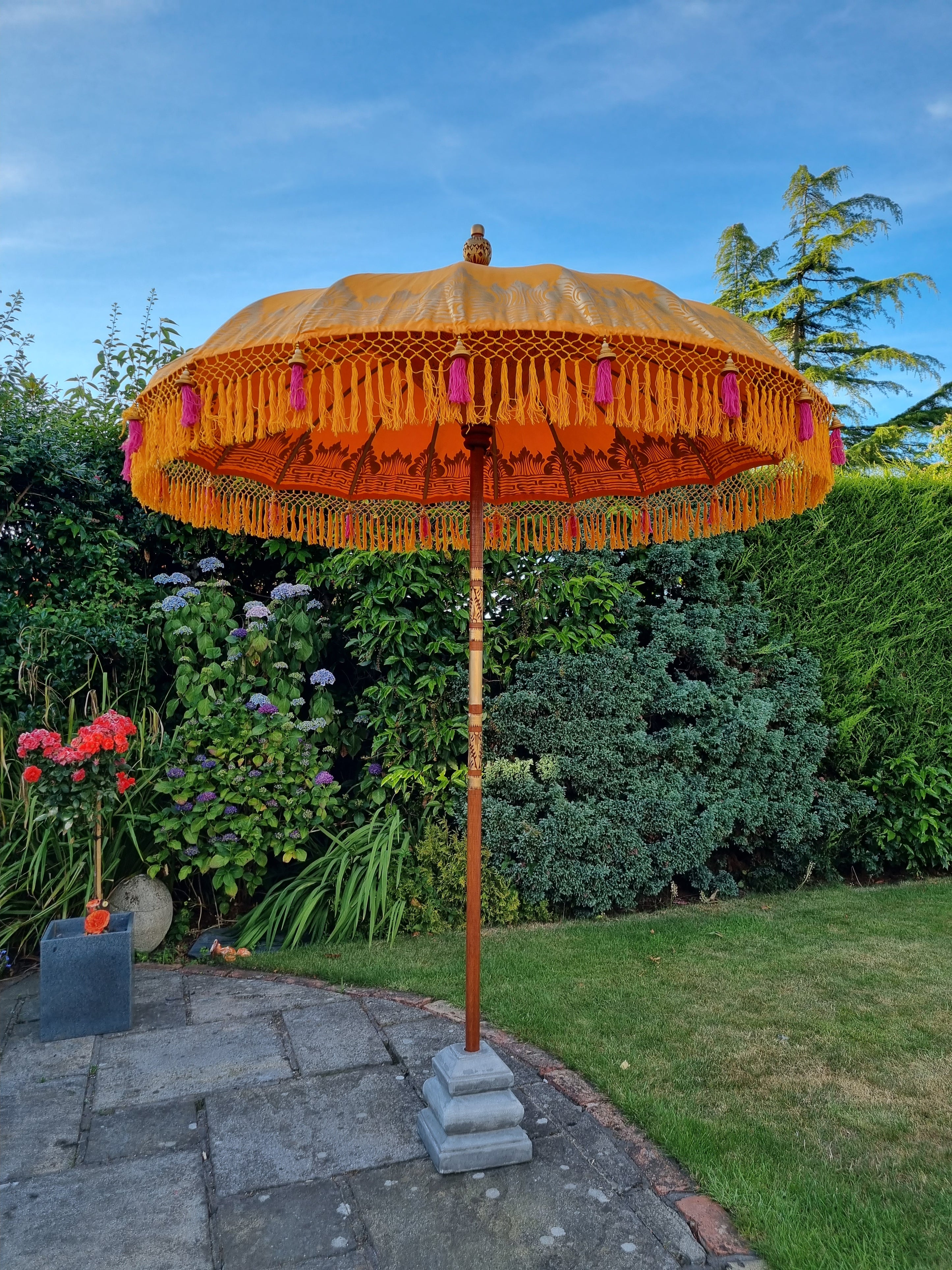 Pre order June 2026. ‘The Farrah' Orange and Pink Bali Sun Parasol Gar ...