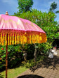 'The Elise' Pink and Yellow Bali Parasol Garden Umbrella – sundownparasol